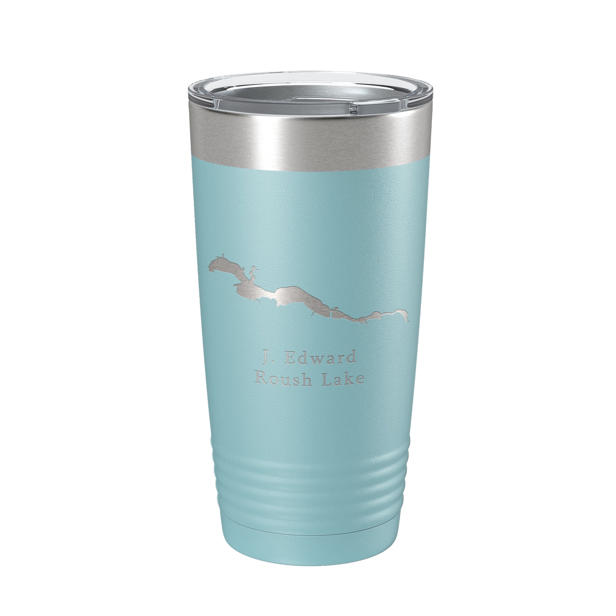 J. Edward Roush Lake Map Tumbler Travel Mug Insulated Laser Engraved ...