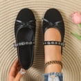 hopeusnice Women's Flats Bow Accent Flat Heel Versatile Design For ...