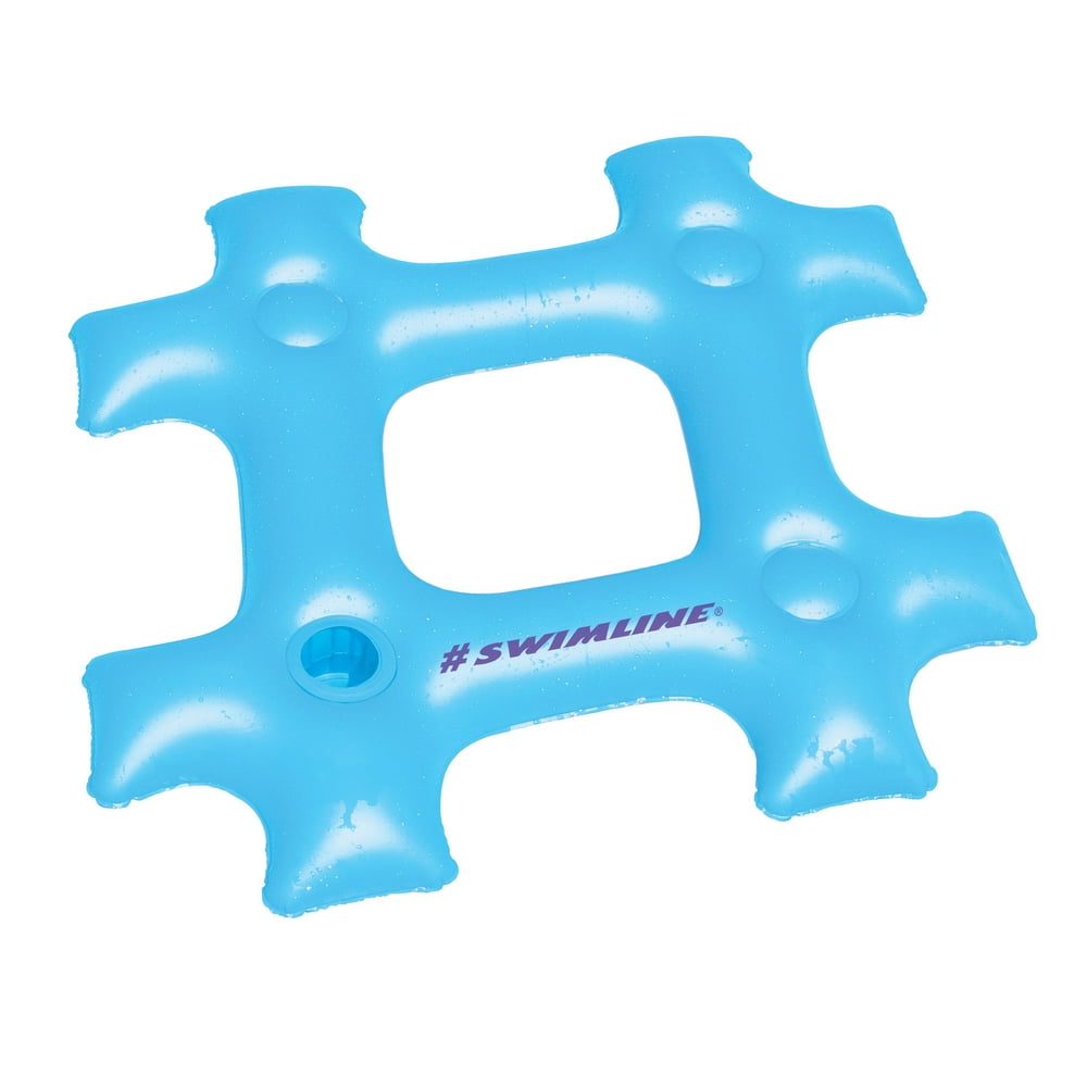 Swimline Inflatable Blue Hashtag Pool Float - Walmart.com - Walmart.com