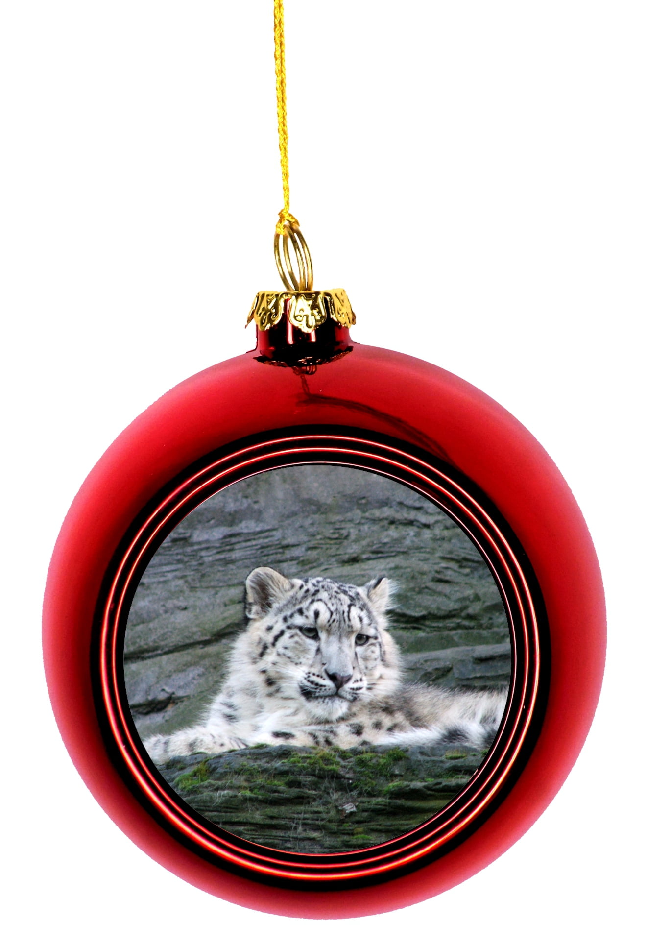Snow Leopard Ornaments Red Bauble Christmas Ornament Balls - Walmart.com