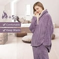 Women's Coral Fleece Pajamas Flannel Sleepwear Soft Pajamas Set Warm Loungewear 2 Piece Pjs Set ...