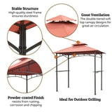 Sunjoy Soft Top Grill Gazebo with Terra Cotta Canopy and LED Lights ...