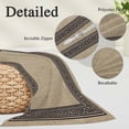 Brown Geometric Pillow Covers 24x36 Inch Cal King Size, Black Greek Key ...
