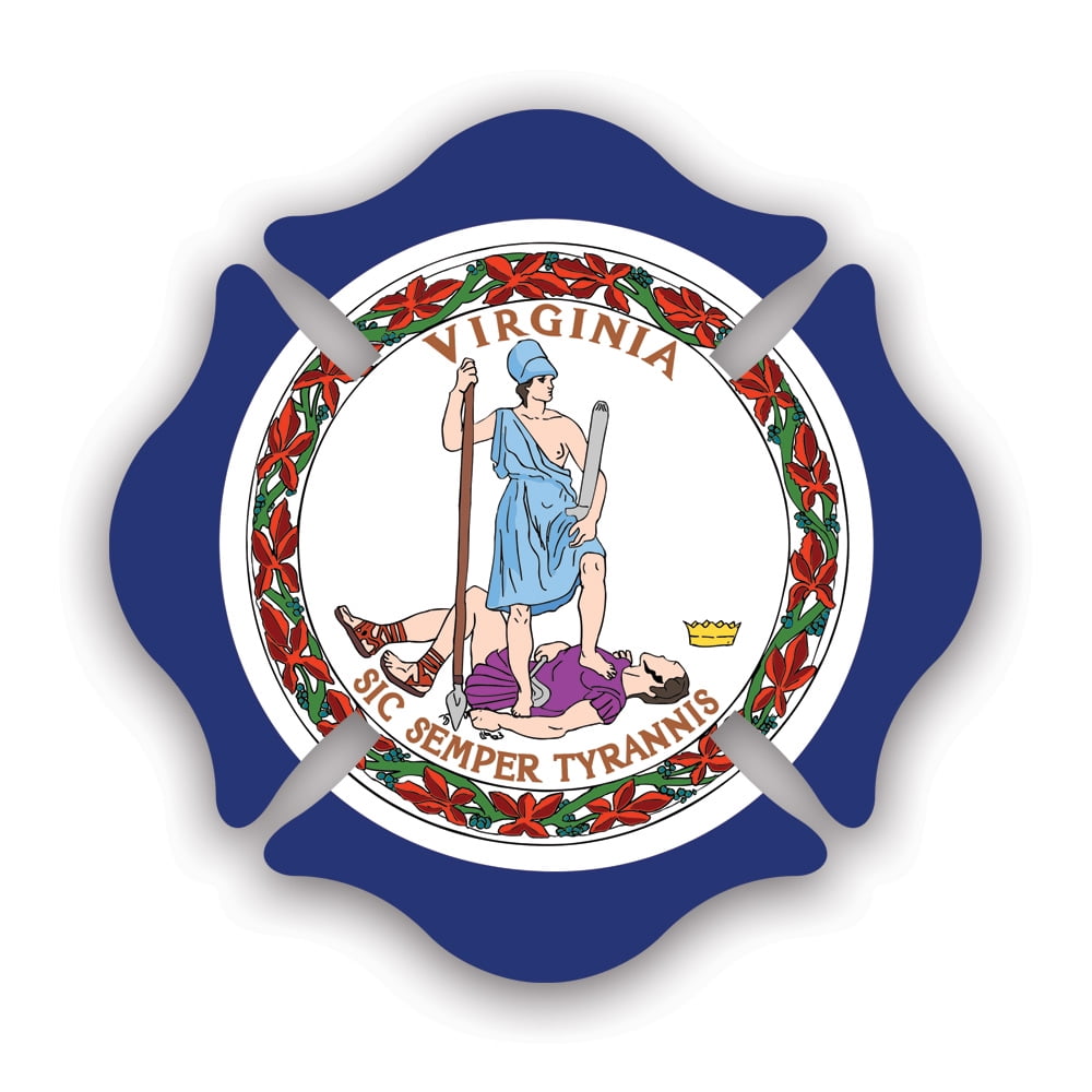 Virginia State Maltese Cross Shaped Sticker Decal - Self Adhesive Vinyl ...