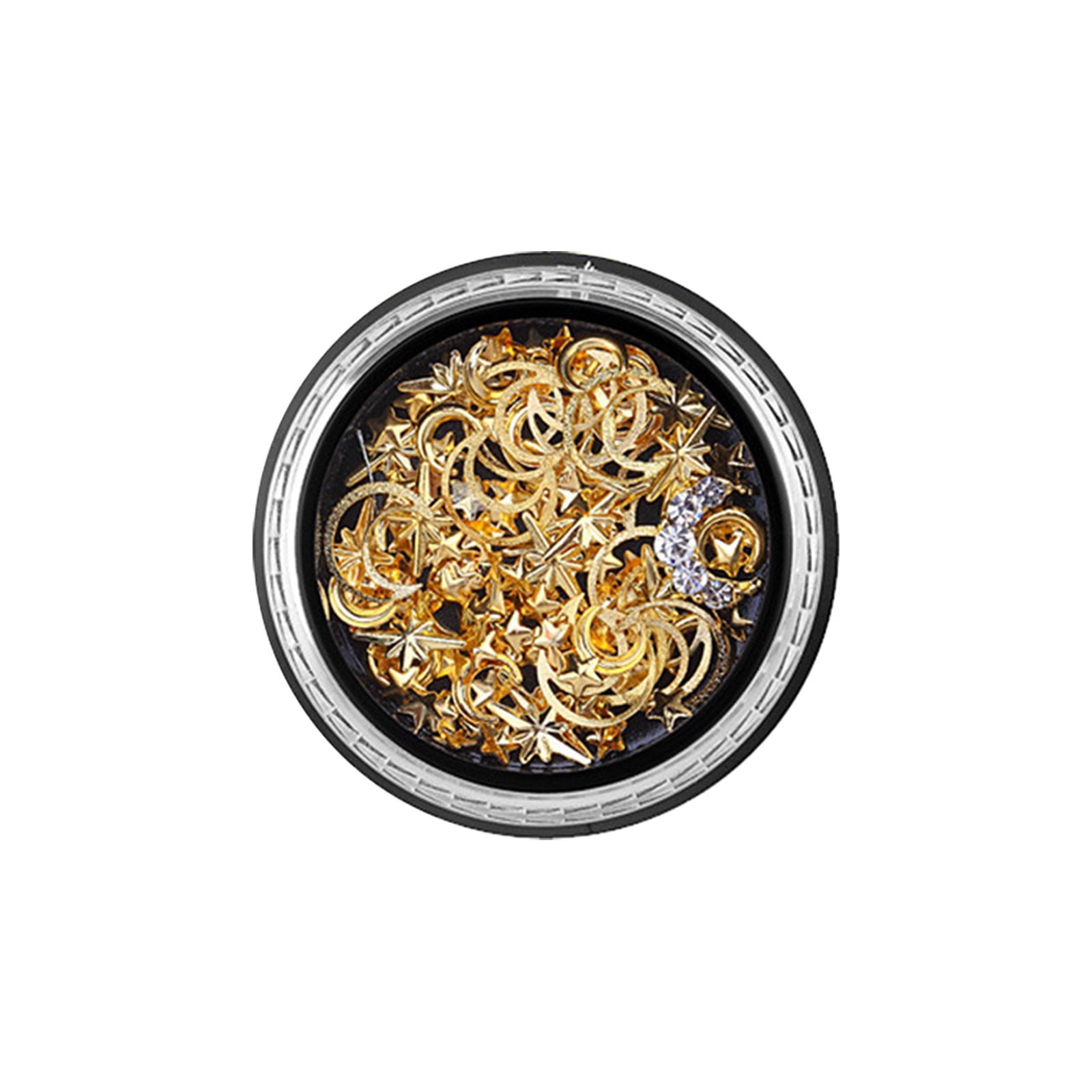 SEMIMAY 3D Nail Metal Rivets Studs Charms Decoration Gold Nail Decals ...