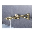 Brushed Gold Faucet Wall Mounted Pot Filler Folding 2 Handles Single ...