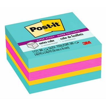 Post-it Sticky Notes Cube, Small Stick Pack, Bright Colors, 1 7/8 in x ...