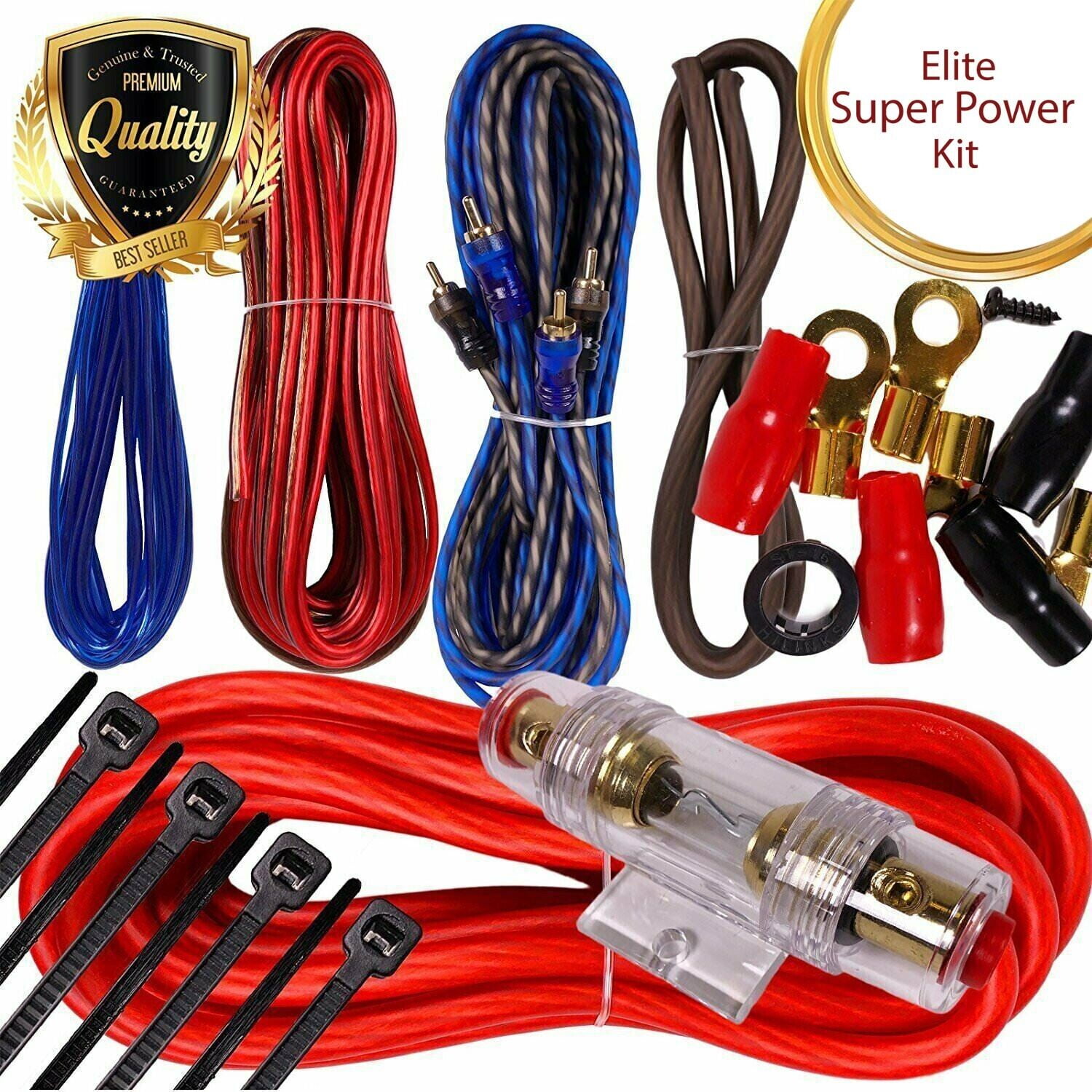 Complete 1500W 8 Gauge Car Amplifier Installation Wiring Kit Amp PK3 8 ...
