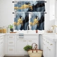 Abstract Color Block Art Kitchen Curtains Valance and Tier Set Blue ...