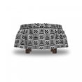 Black and White Ottoman Cover, Triangular Lines, 2 Piece Slipcover Set ...