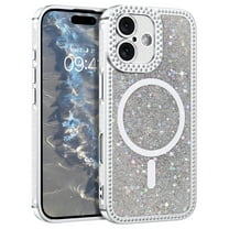 DOMAVER iPhone 17 Case 6.3" , Magnetic Clear Glitter Cover, Mag-Safe ...