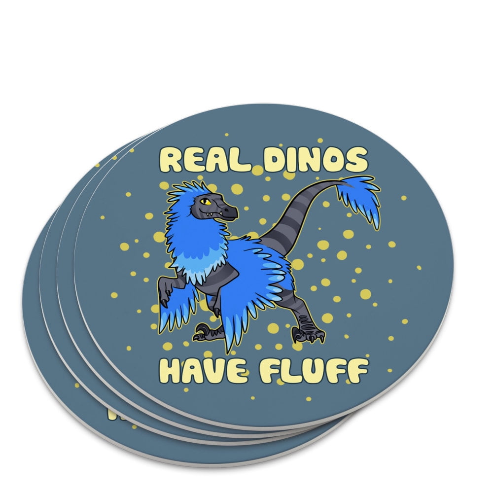 Real Dinos Have Fluff Raptor Dinosaur Novelty Coaster Set - Walmart.com