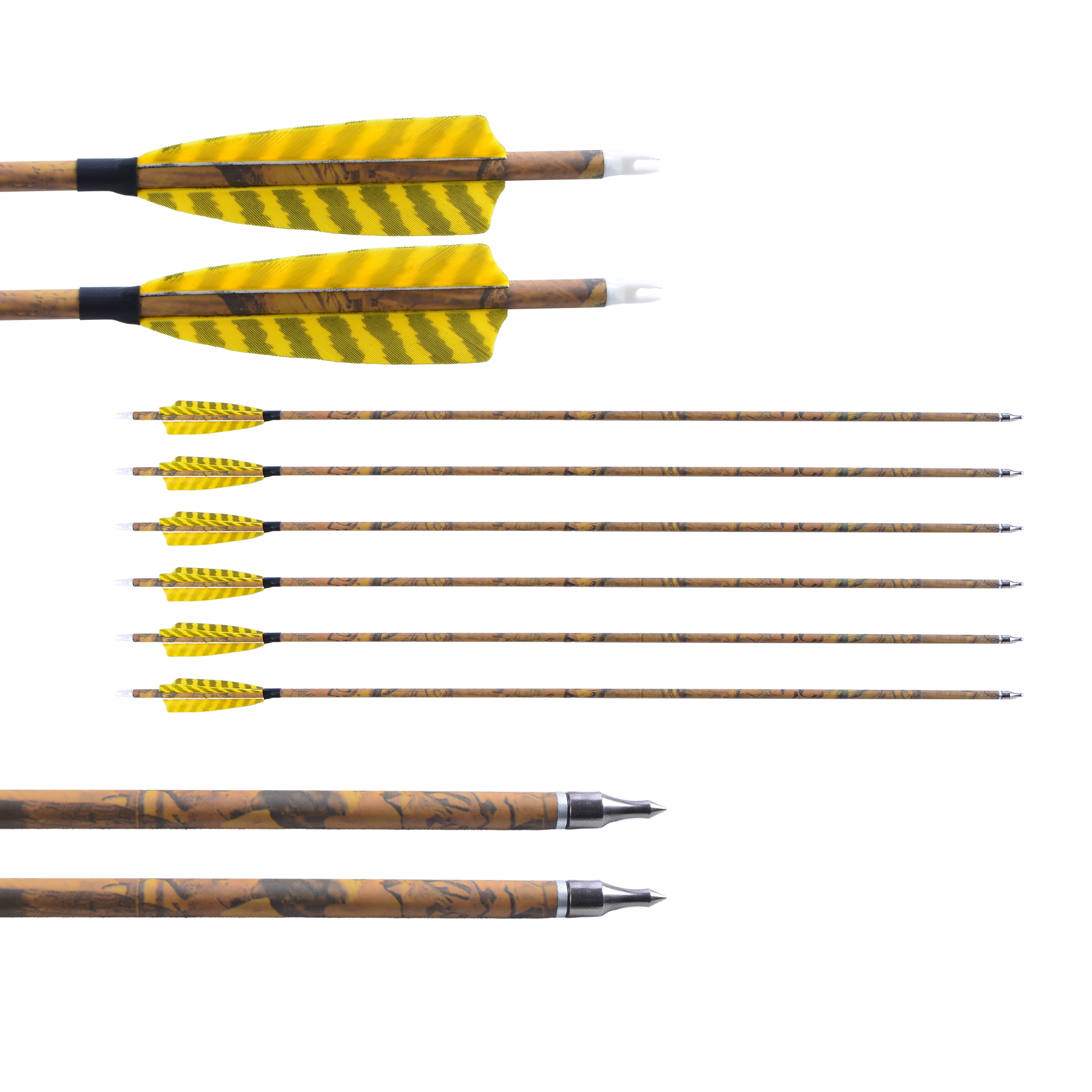 AME 6/12pcs 30'' Archery Carbon Arrows Spine 500 Turkey Feathers Target ...