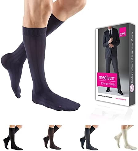 for men classic, 30-40 mmhg, calf high compression stockings, closed ...
