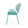 GDF Studio Poynes Outdoor Metal Mesh Shell Chairs, Set of 2, Matte Teal ...