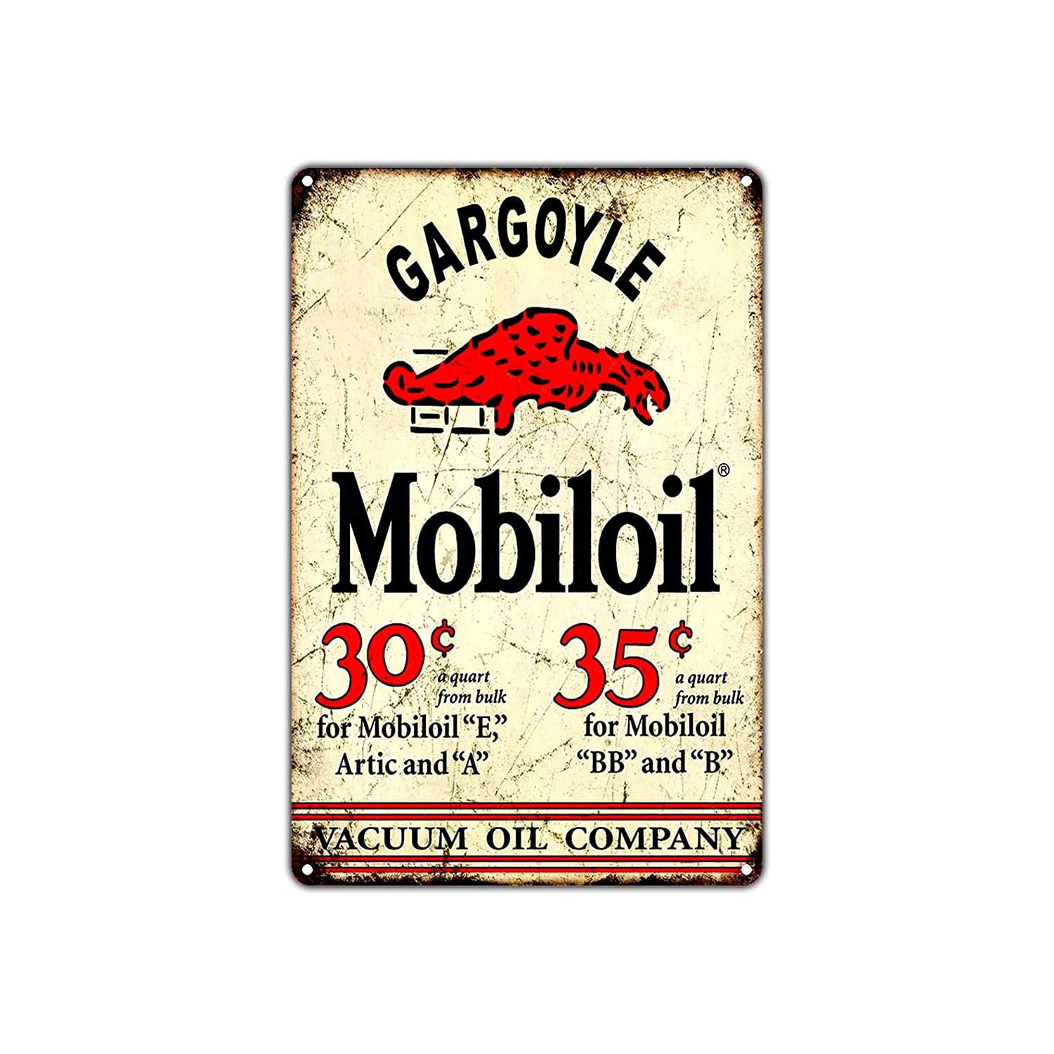 Gargoyle Mobiloil Vacuum Oil Company Novelty Vintage Retro Metal Wall ...