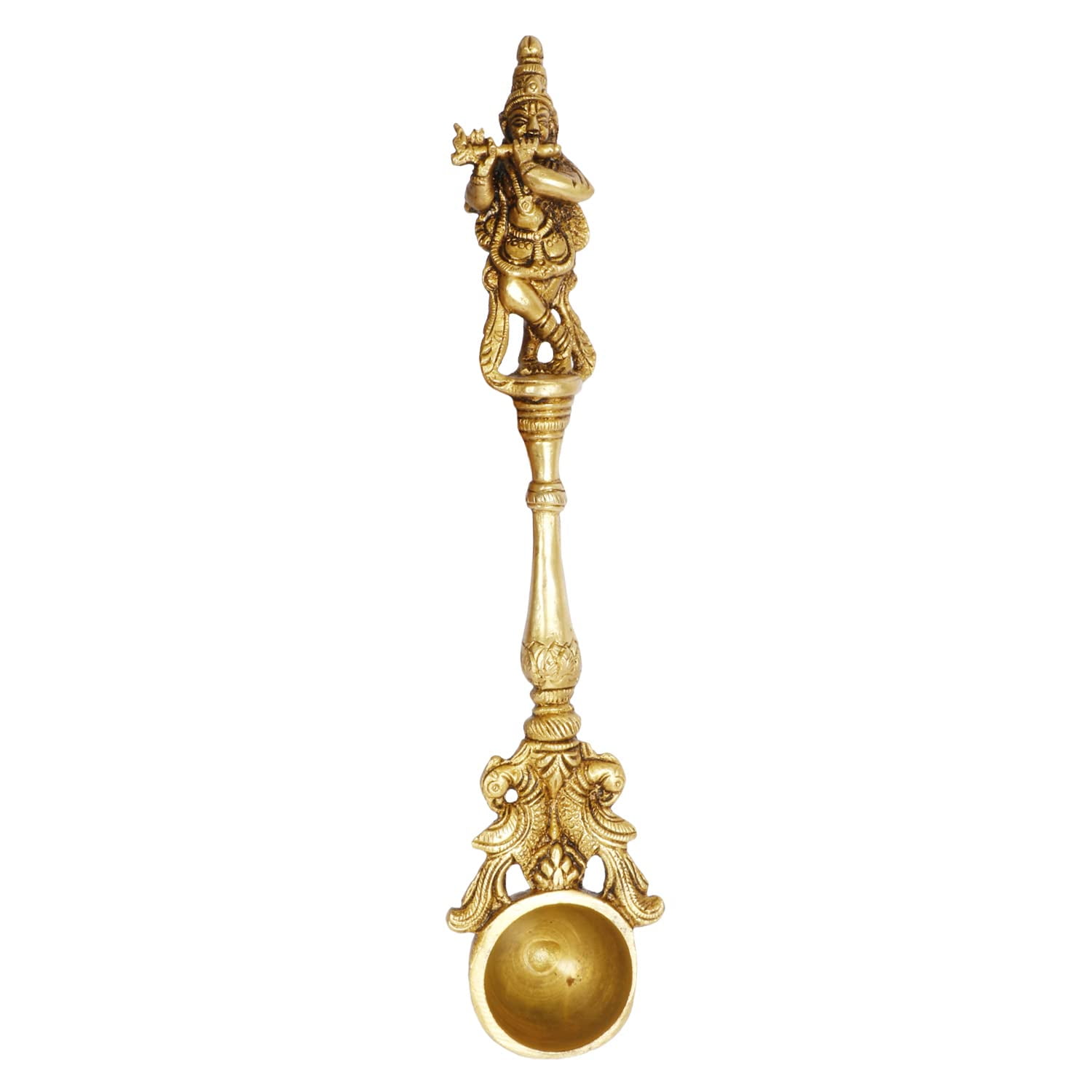 Brass World Krishna Havan Spoon Brass Idol Sculpture Ritual Achmani ...