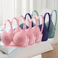 Bosfbaoi Women's Lace Wireless Bra, 5 Pack Assorted Color Bra, Soft ...