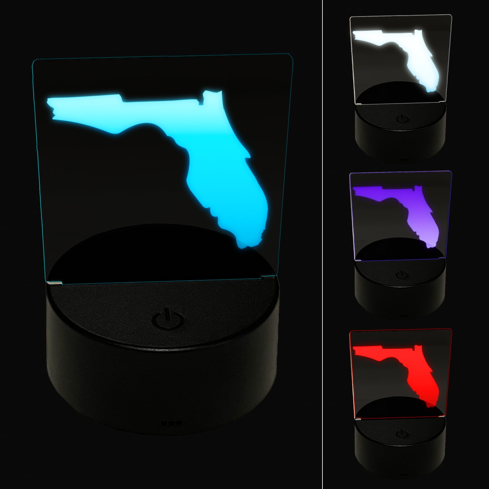 Florida State Silhouette LED Night Light Sign 3D Illusion Desk ...