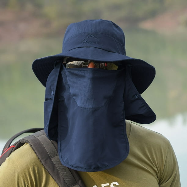 Sombrero para el sol Protección UV Ala ancha Cuello con solapa Cubierta ...