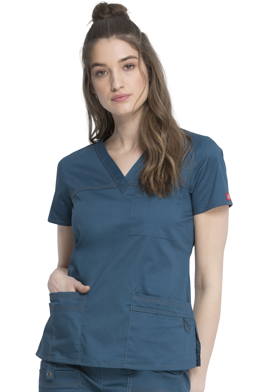 Dickies Gen Flex Scrubs Top for Women V-Neck 817455 - Walmart.com