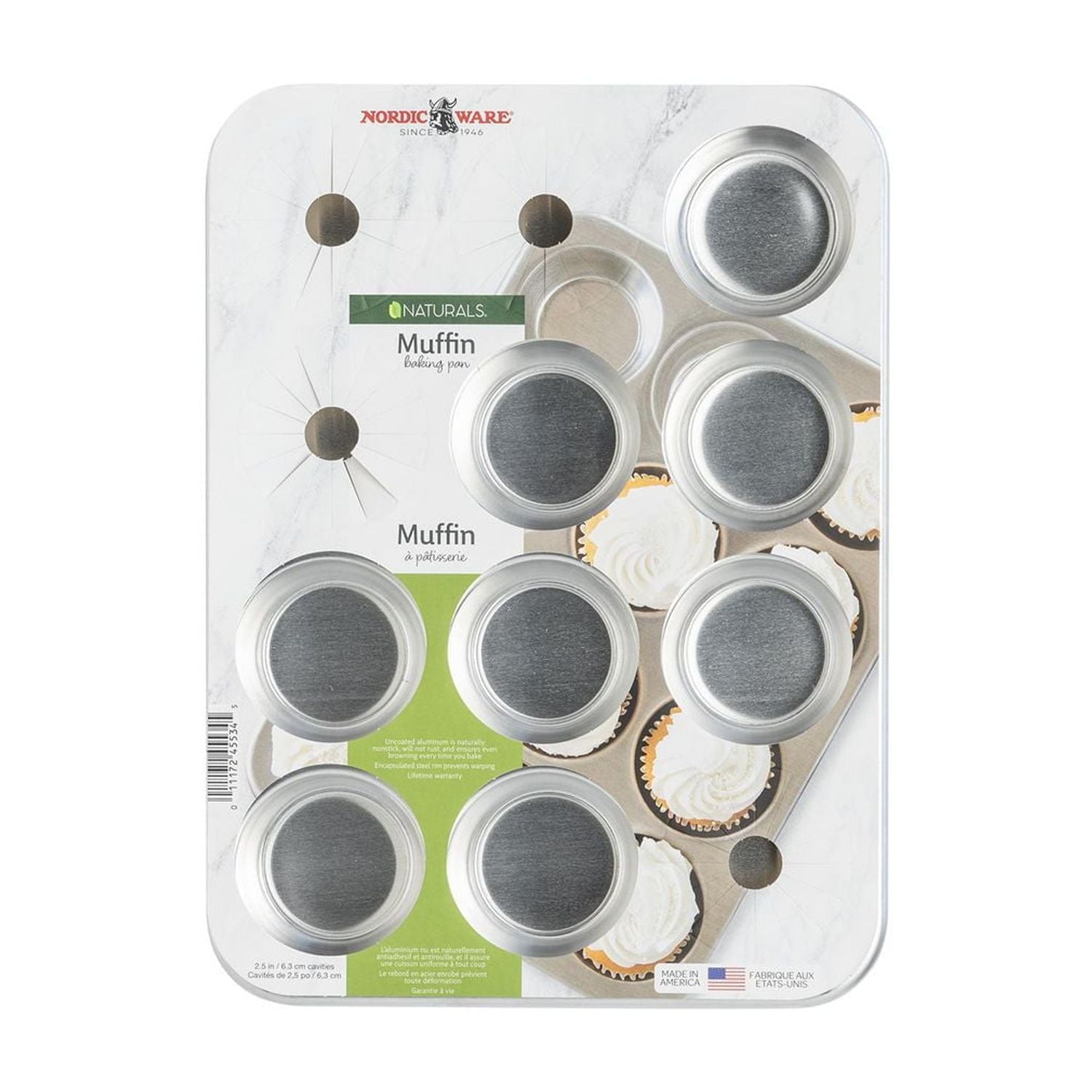 Nordic Ware Naturals 12 Cavity Muffin Pan, Nordic Ware 12C Muffin Pan ...