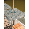 Blue Grey Nautical Square Outdoor Tablecloth with Umbrella Hole Vintage ...