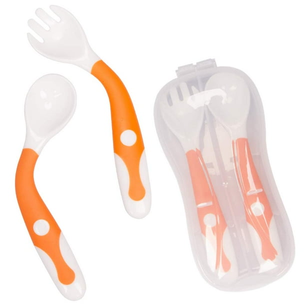 SHTUUYINGGBaby Utensils Spoon Fork with Travel Safe Case Babies ...