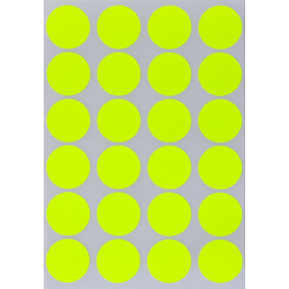 Royal Green Round Stickers Colored Labels 1 inch - Fluorescent Dots ...