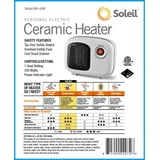 Soleil Ceramic Mini Heater, 250W, Portable, Compact, Energy Efficient ...