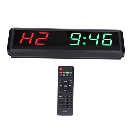 Gym Timer Clock, 15" Large Digital Wall Clock With Remote Control, Countdown & Stopwatch, Custom ...