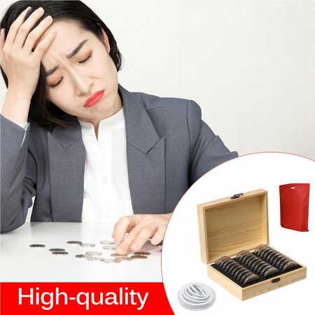 30 pcs Commemorative Coin Protection Box Coin Collection Wooden coin ...