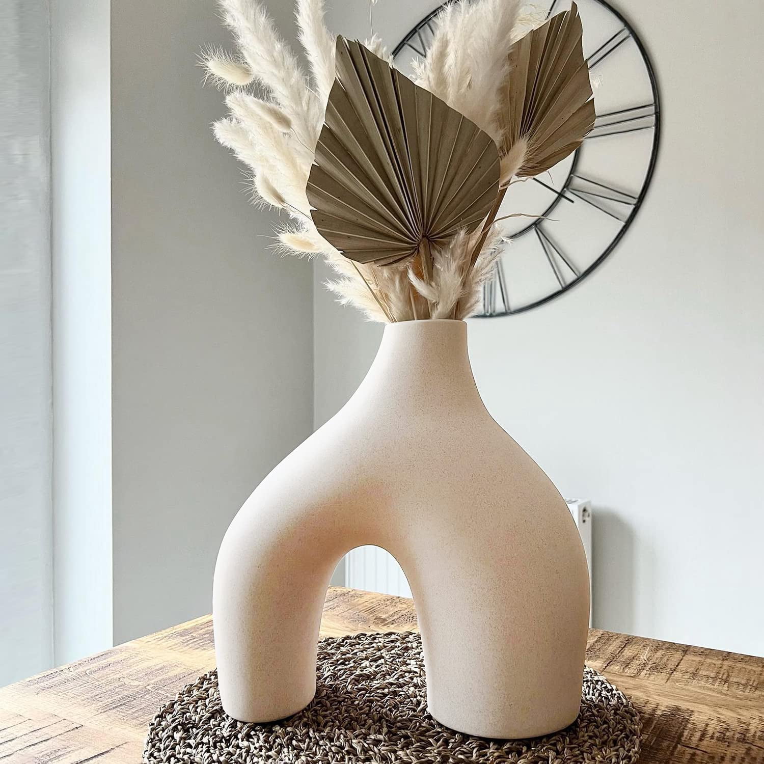 Ceramic Vase for Home Decor, White Vase, Boho Vase, Decorative Vase ...