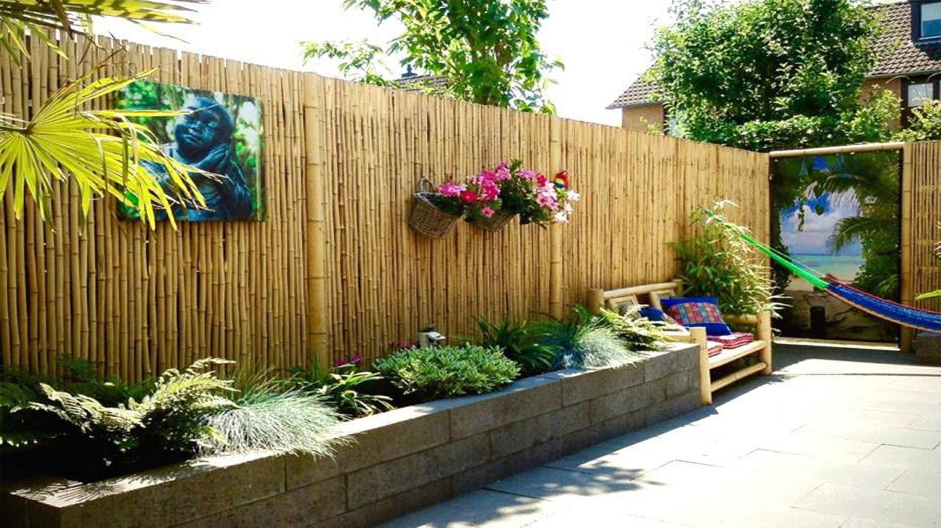 Painel de Cerca de Tela de Jardim de Bambu Natural - 1 em D x 6 pés