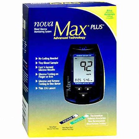 Nova Max Plus Blood Glucose Meter Nova Max Plus Meter Kit 10 Pack ...