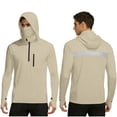 BVnarty Men's Solid Color Mesh Patchwork Long Sleeve Hooded Sun ...