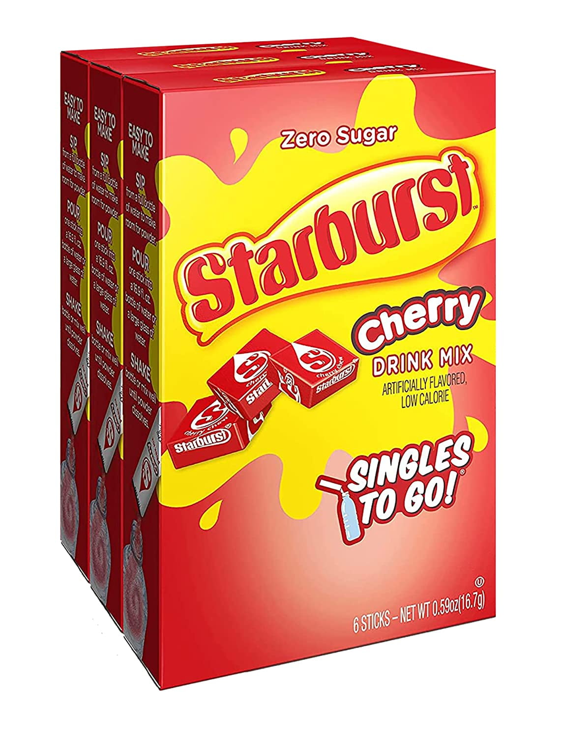 Starburst Singles To Go Powdered Cherry Drink Mix, 6 Packets Each Per ...