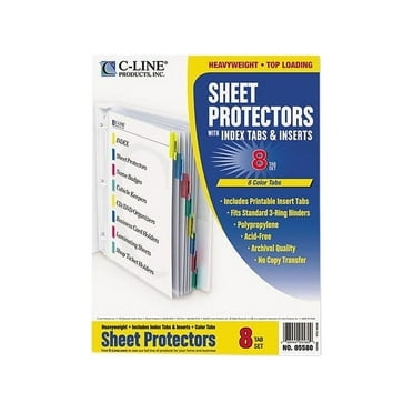 C-Line Colored Polypropylene Sheet Protector, Assorted Colors, 2", 11 x ...
