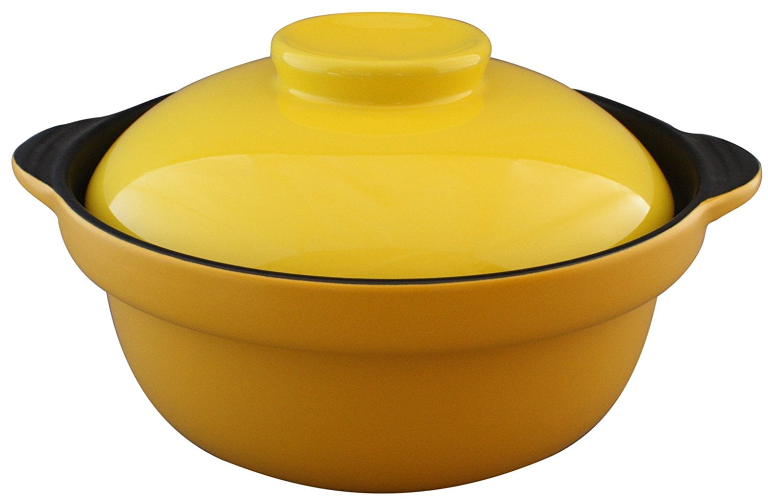 M.V. Trading 303071 Earthen Donabe Casserole Clay Pot With Lid, Yellow ...