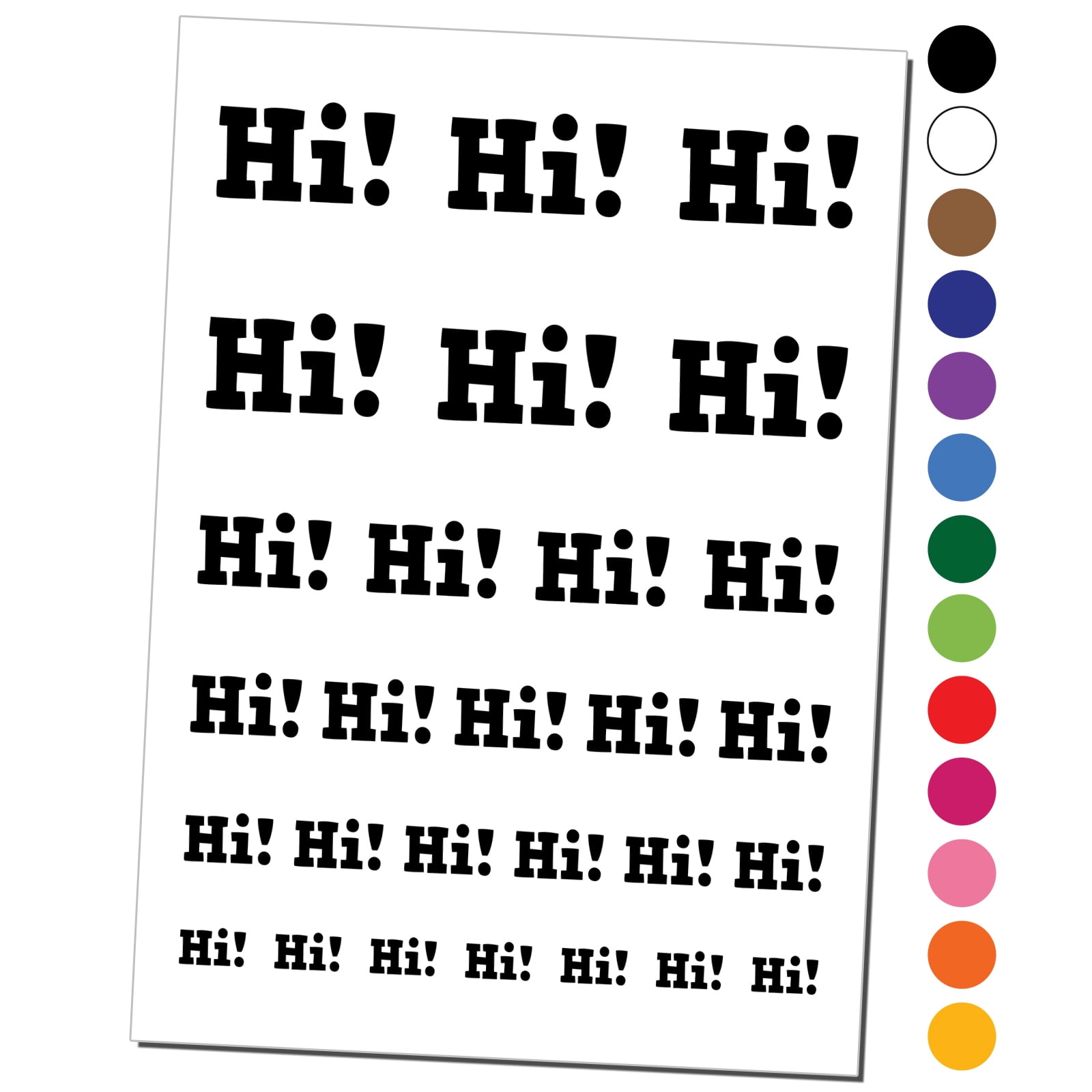 Hi Text Water Resistant Temporary Tattoo Set Fake Body Art Collection ...