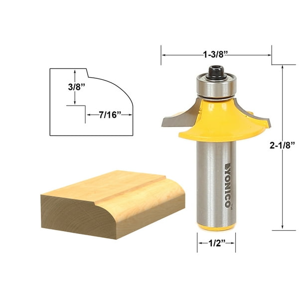 Drawer & Cabinet Door Front Edging Thumbnail Router Bit-1/2" Shank ...
