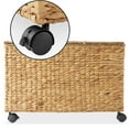 Casafield Rolling Storage Basket Cart with Lid and Wheels, Natural ...