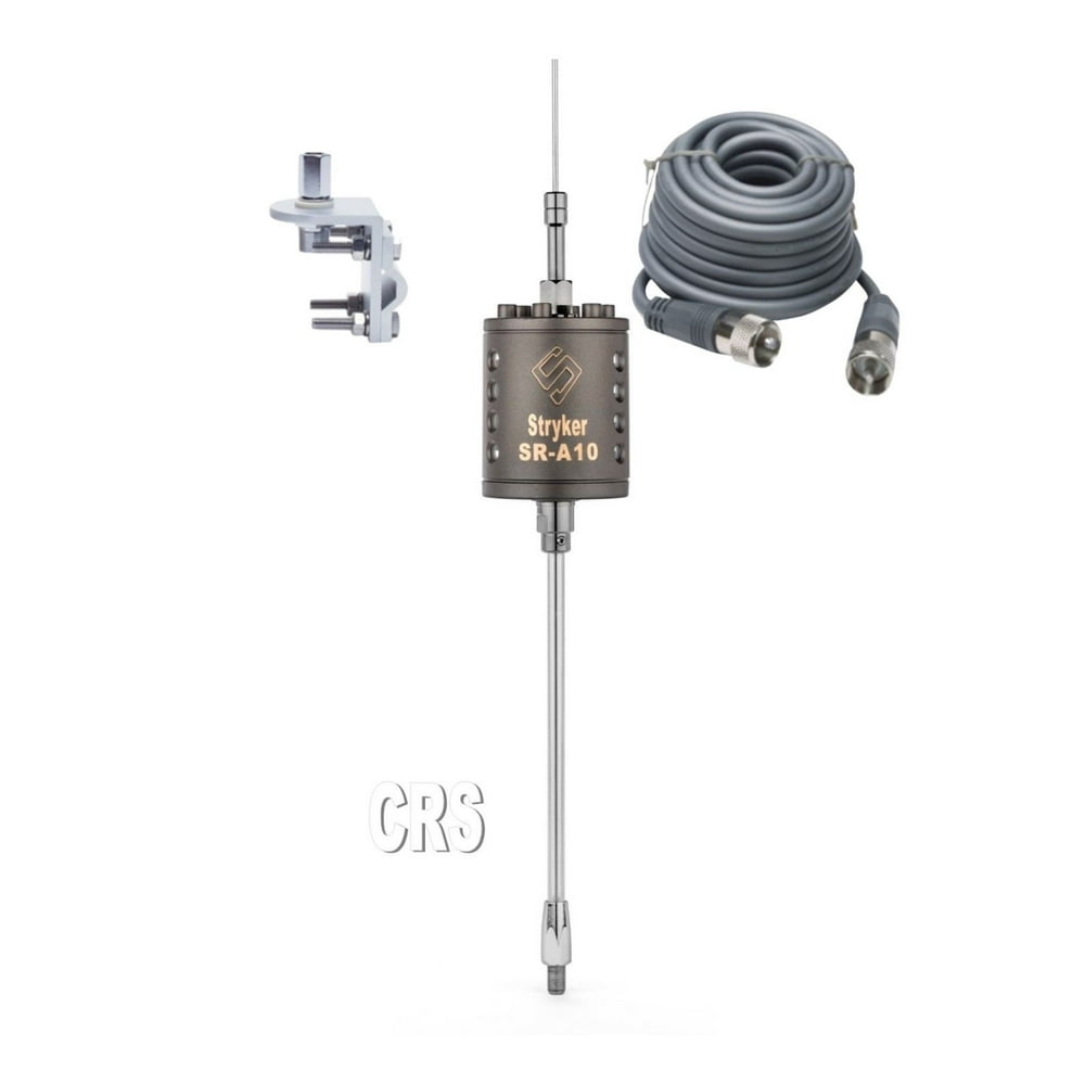 Stryker SR-A-10 CB/10 meter Radio Antenna, 18ft RG8X coax, mounting ...