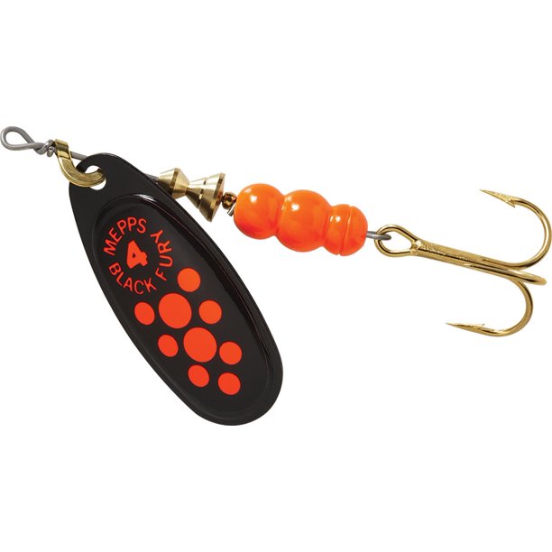 Mepps Aglia Plain Treble 1/3 Oz Size 4 Black Fury Red Dot - BF4 FL ...