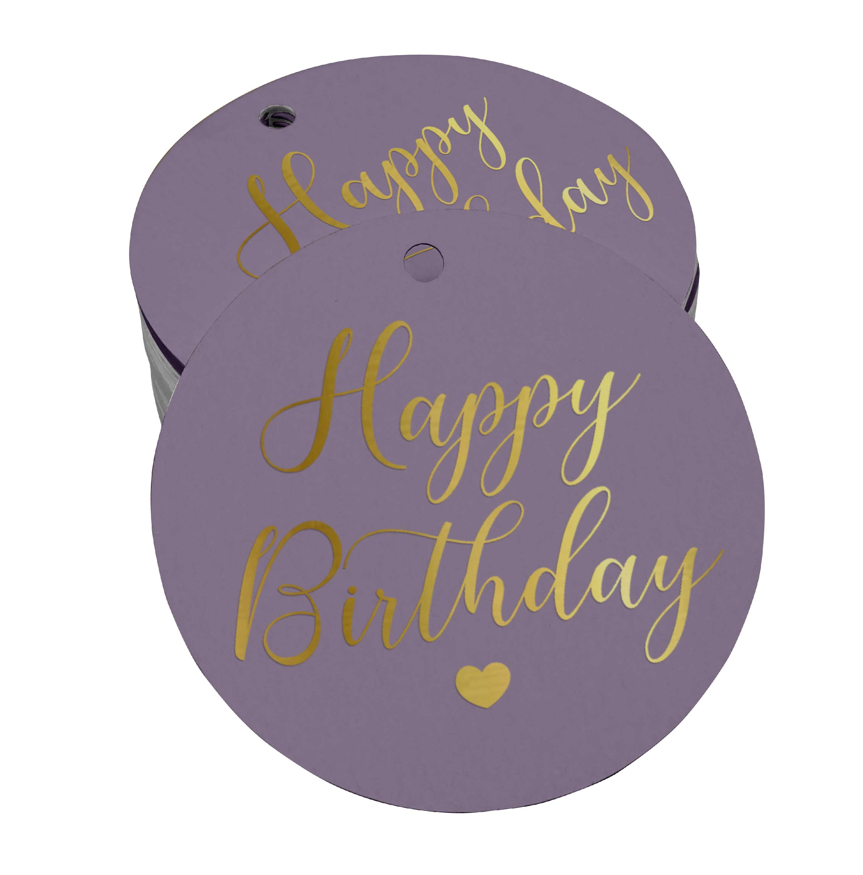 Inkdotpot Gold Foil Paper Hang Tag Happy Birthday Favor Tag 100 Piece ...