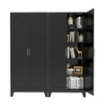 71" Metal Storage Cabinet with Lock, Adjustable Shelves & 2 Doors, Tall ...