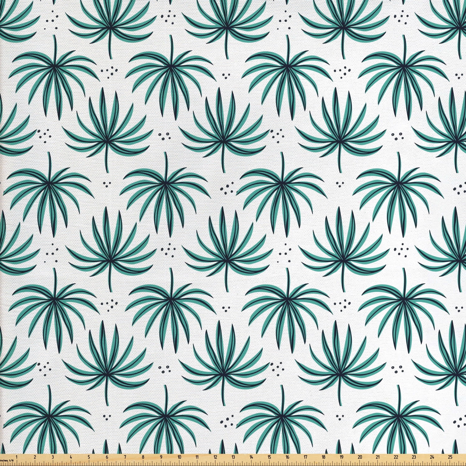 Exotic Fabric by the Yard, Palm Split Leaves Simplistic Pattern in ...