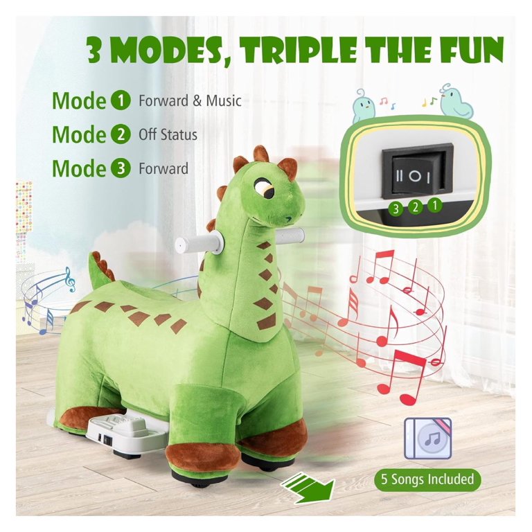 Dinosaur Ride On Toy HONEY JOY 6V Dinosaur Ride-On Toy - Battery ...
