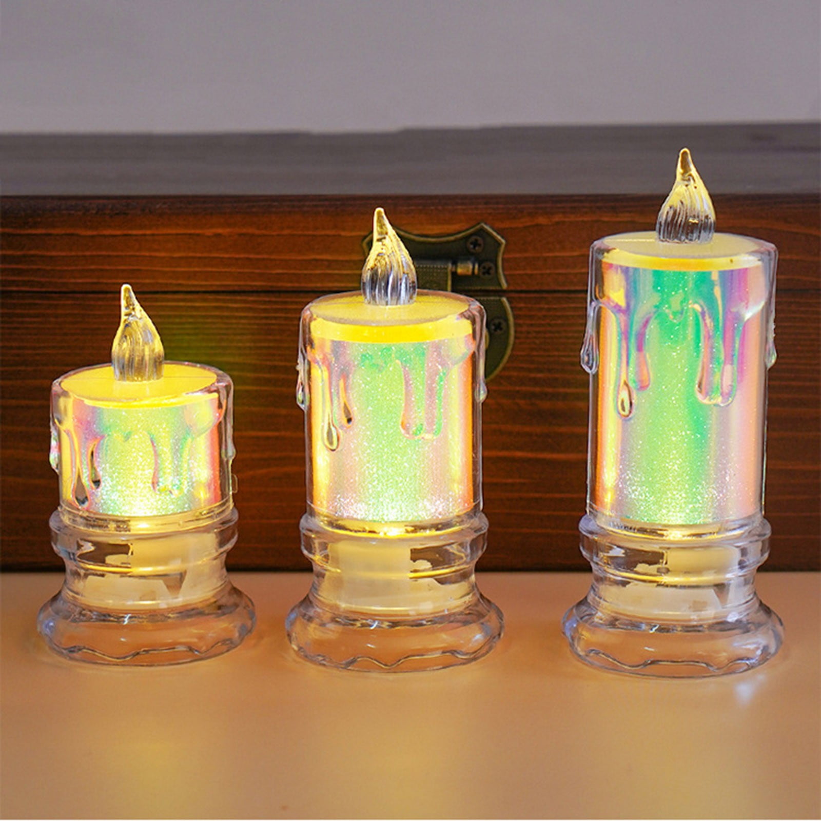 Christmas LED Candle Light | Simulation Flickering Flame Decor | Multicolor Night Lamp ...