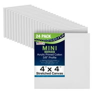 Artkey Artist Mini Canvas Set, 3x3 inch 24-Pack, 100% Cotton Square ...